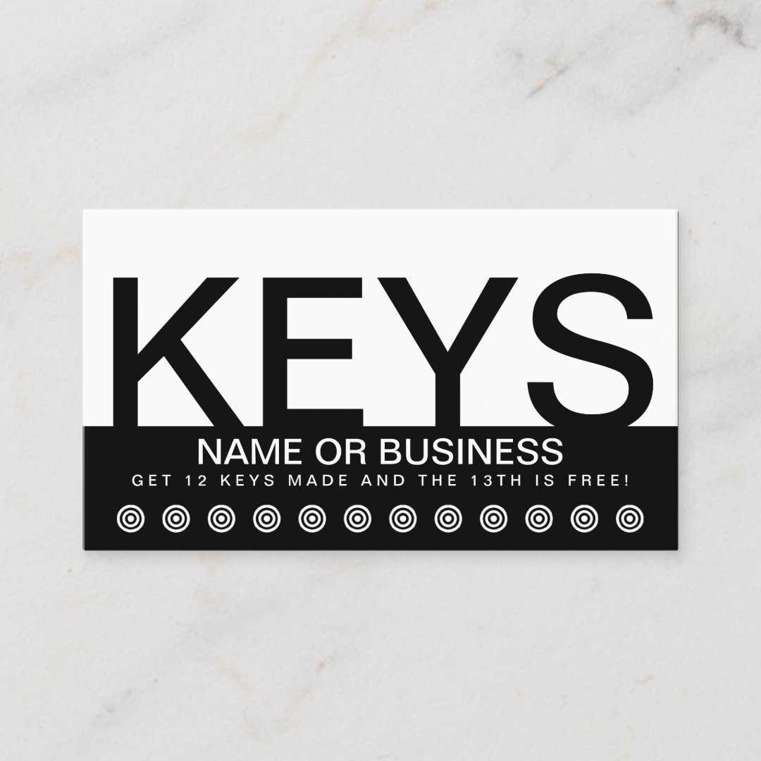 bold KEYS customer loyalty card | Zazzle