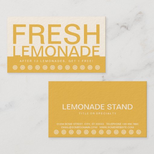 bold LEMONADE customer loyalty card | Zazzle