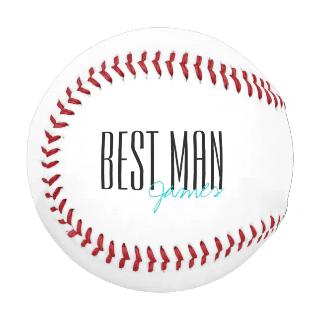 Bold Letters "Best Man" Personalized Wedding Party Baseball | Zazzle