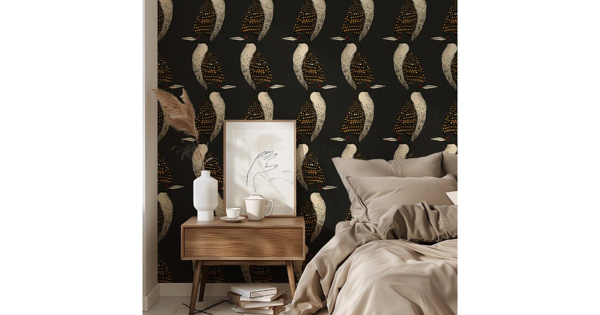 Bold Loon Modern Nature Design Wallpaper | Zazzle