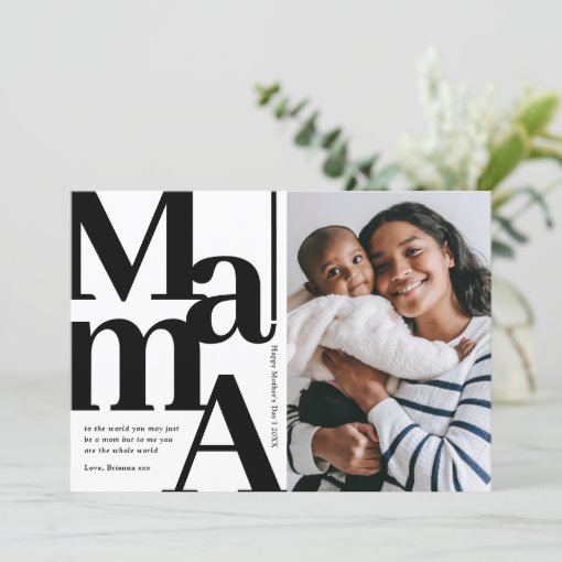 Bold Mama Photo Mothers Day Card | Zazzle