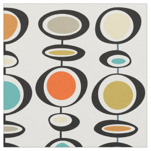 Colorful Mid Century Modern Abstract Circles Fabric | Zazzle.com