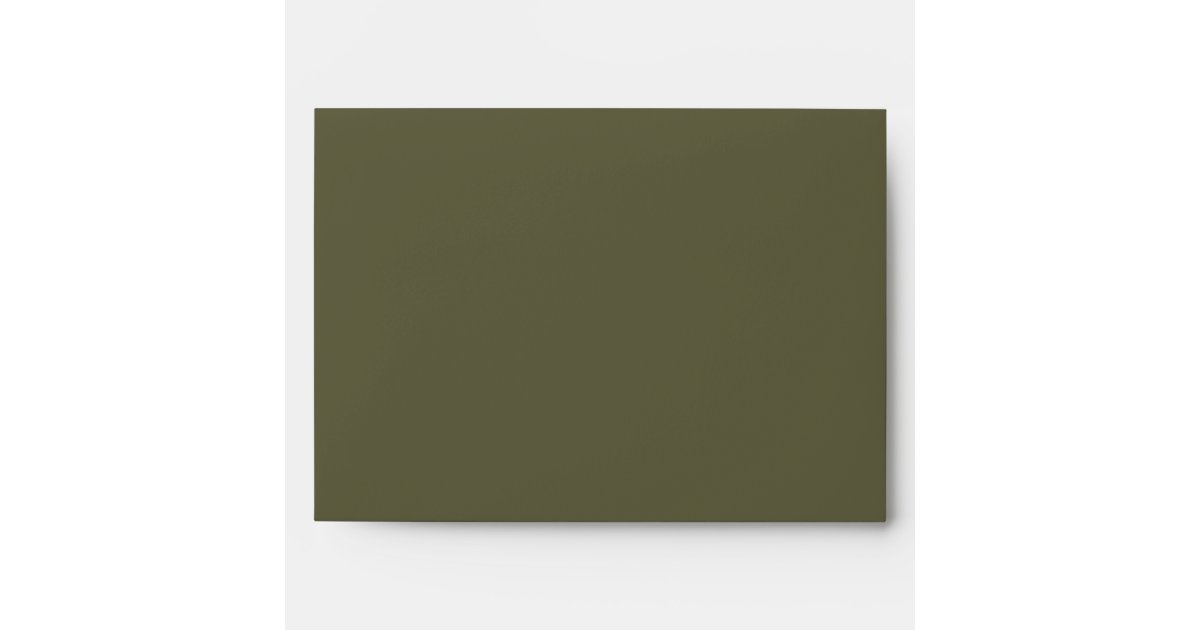 Bold Minimalist Boho Olive Green Simple Wedding Envelope | Zazzle