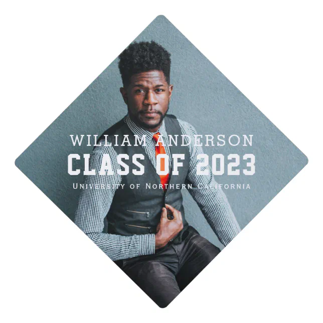 Bold Minimalist Photo Graduation Graduation Cap Topper | Zazzle