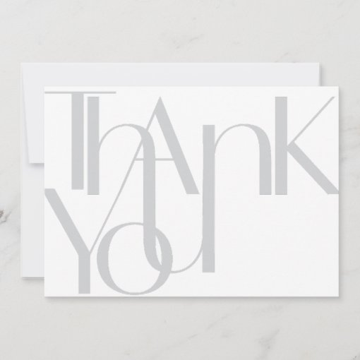 Bold Minimalist Photo light Gray Thank You Card | Zazzle