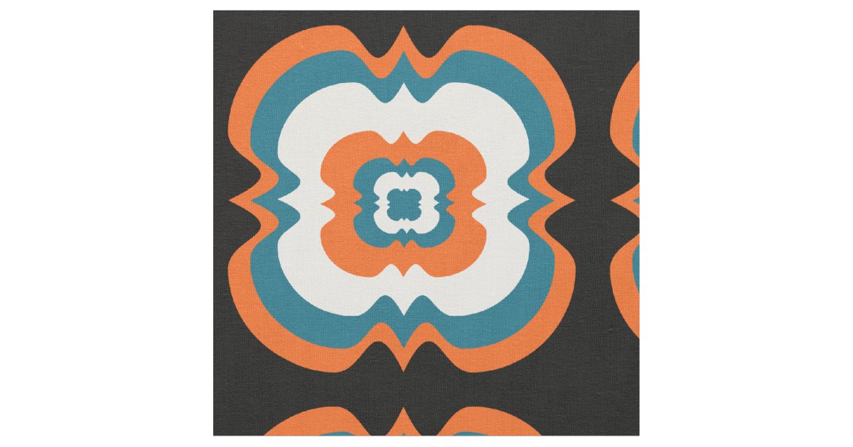 Bold Modern Big Funky Square Repeat Pattern Fabric | Zazzle