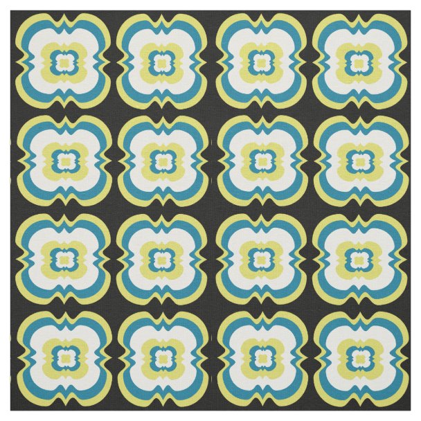 Bold Modern Big Funky Square Repeat Pattern Fabric | Zazzle