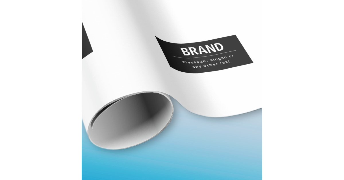 Bold Modern Brand or Business Name | Black & White Wrapping Paper | Zazzle