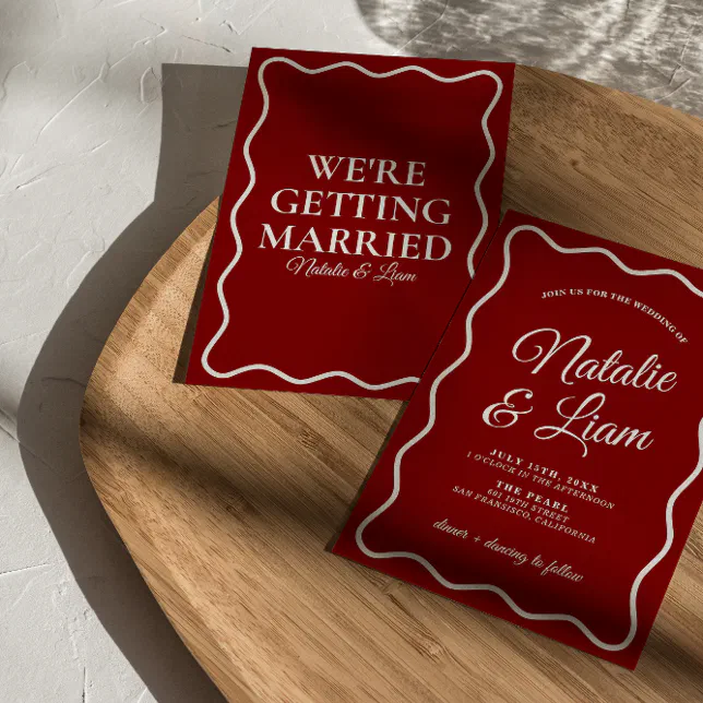 Bold Modern Colorful Whimsical Retro Funky Wedding Invitation | Zazzle