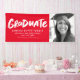 Bold modern graduate one photo red graduation banner | Zazzle