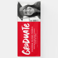 Bold modern graduate one photo red graduation banner | Zazzle