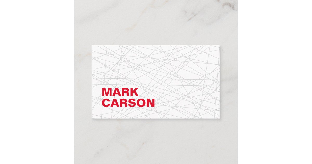 Bold Modern Moving Lines Professional Red Type Business Card | Zazzle