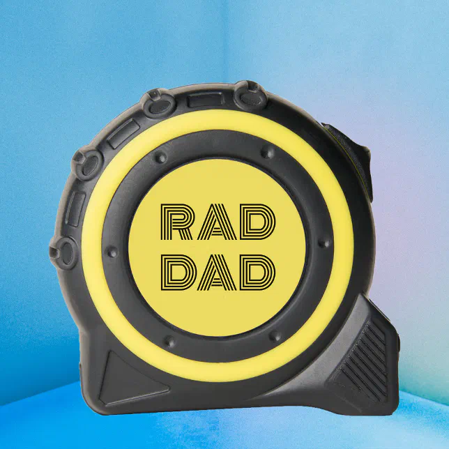 Bold Modern Retro Rad Dad Tape Measure | Zazzle