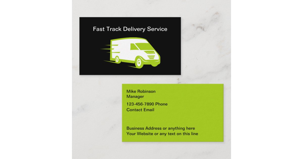 Bold Modern Simple Delivery Business Cards | Zazzle