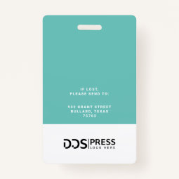 Bold Modern Teal Circle Photo Press Pass & Logo Badge | Zazzle