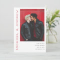 Bold Modern Vertical Names Custom Colors Wedding Save The Date | Zazzle