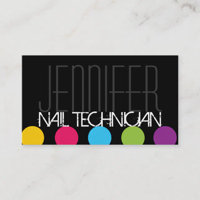 Bold Nail Technician Business Card | Zazzle