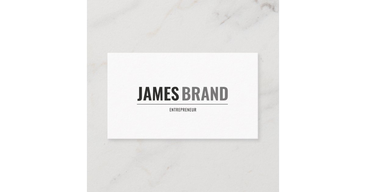 Bold Name Modern Minimalist Business Card | Zazzle