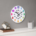 Bold Numbers Learn to Tell Time Classroom Wall Large Clock | Zazzle