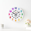Bold Numbers Learn to Tell Time Classroom Wall Large Clock | Zazzle