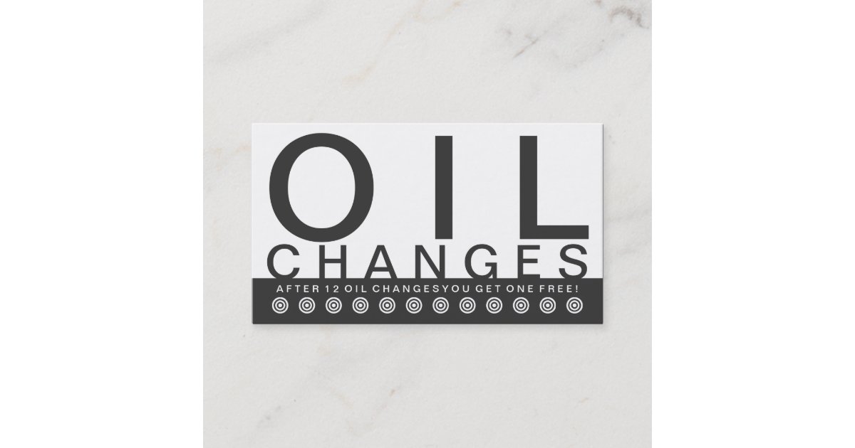 bold OIL CHANGES customer loyalty card | Zazzle