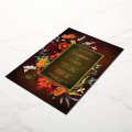 Bold Orange Rust Fall Floral Modern Wedding Foil Invitation | Zazzle