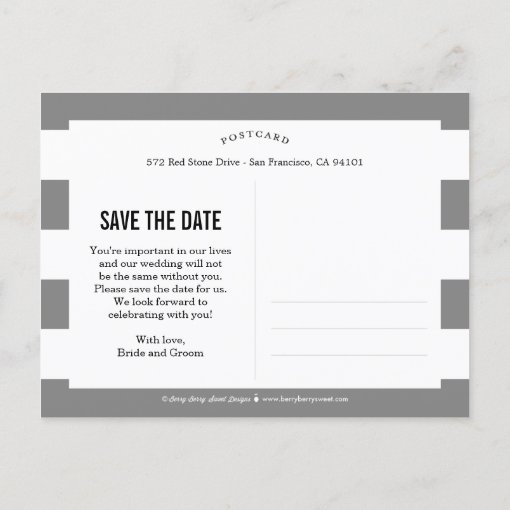 Bold Overlay Save The Date Postcard | Zazzle
