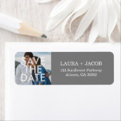 Bold Overlay Save The Date Return Address Labels | Zazzle
