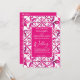 Bold pink magenta Spanish tiles all in one wedding Invitation | Zazzle