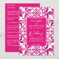 Bold pink magenta Spanish tiles all in one wedding Invitation | Zazzle