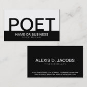 bold POET (color customizable) Business Card | Zazzle
