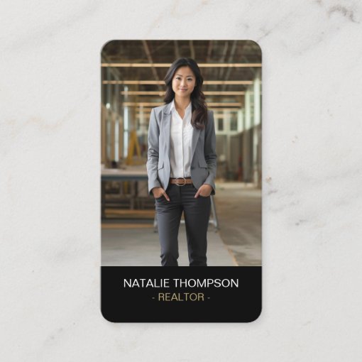 Bold Professional Real Estate Chic Realtor QR Code Business Card | Zazzle