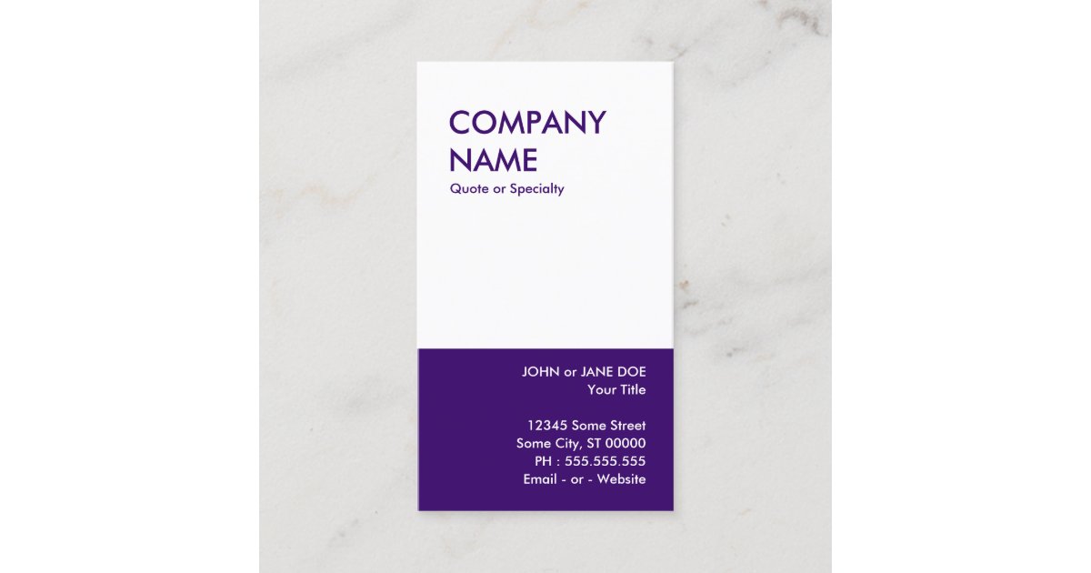 bold purple business card | Zazzle