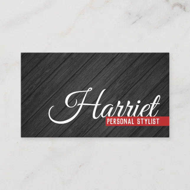 Bold Red Accent Wood Business Card | Zazzle
