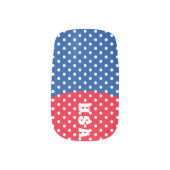 Bold Red and Blue with USA and White Polka Dots Mi Minx Nail Art | Zazzle