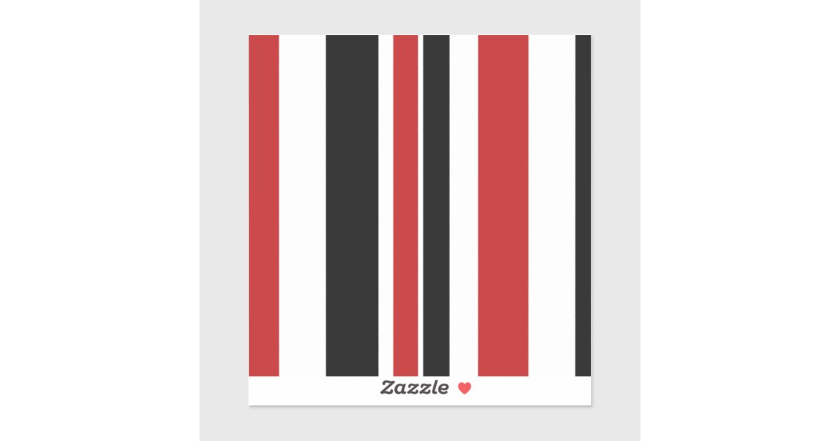 Bold Red Black Stripes Custom-Cut Vinyl Sticker | Zazzle