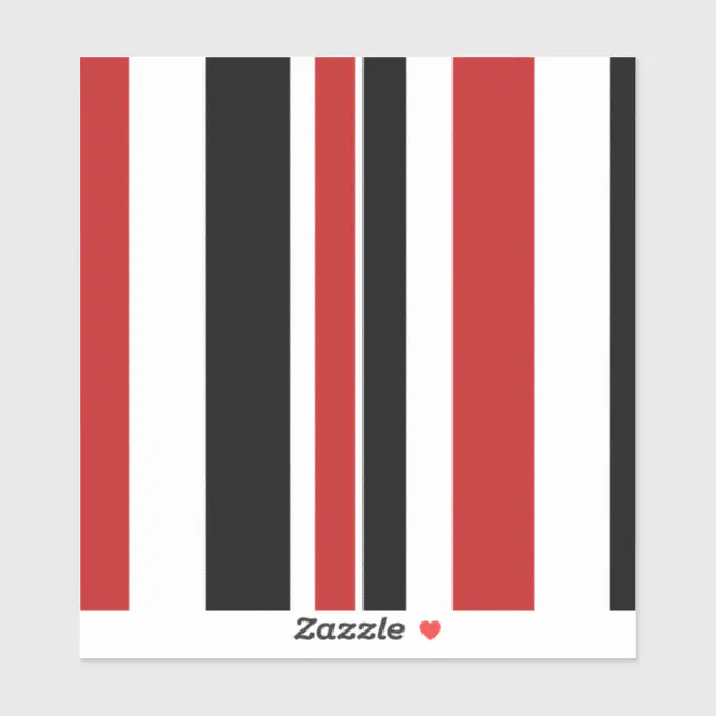 Bold Red Black Stripes Custom-Cut Vinyl Sticker | Zazzle