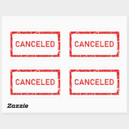 Bold Red CANCELED Notice Rectangular Sticker | Zazzle