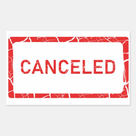 Bold Red CANCELED Notice Rectangular Sticker | Zazzle.com