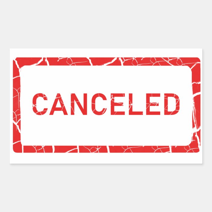Bold Red CANCELED Notice Rectangular Sticker | Zazzle.com