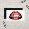 Bold Red Shiny Lips MUA Business Card Template | Zazzle