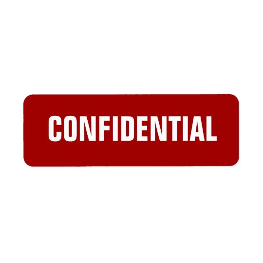 Bold Red Small Confidential Stickers | Zazzle.com