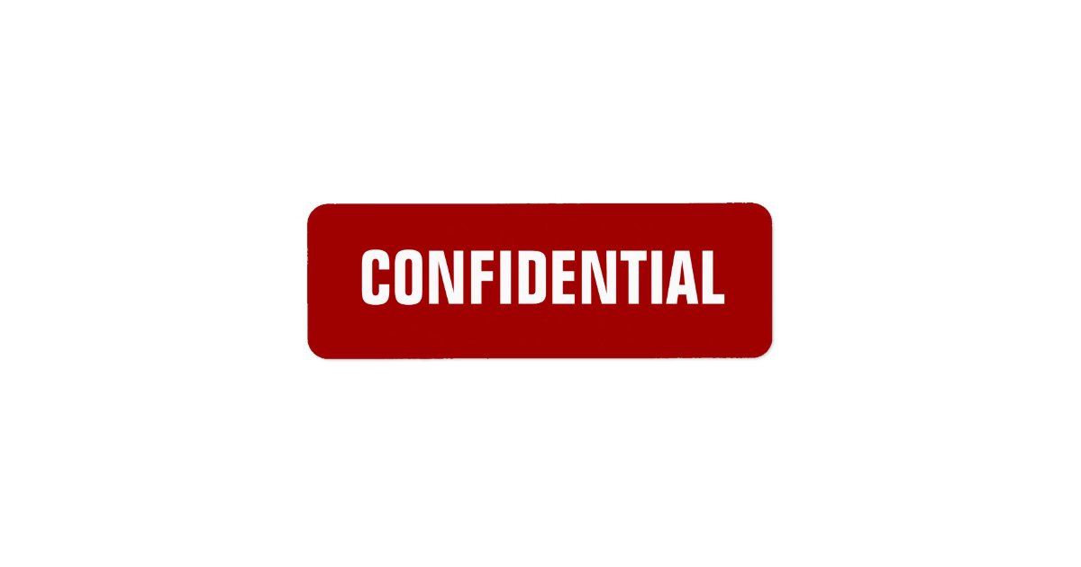 Bold Red Small Confidential Stickers | Zazzle