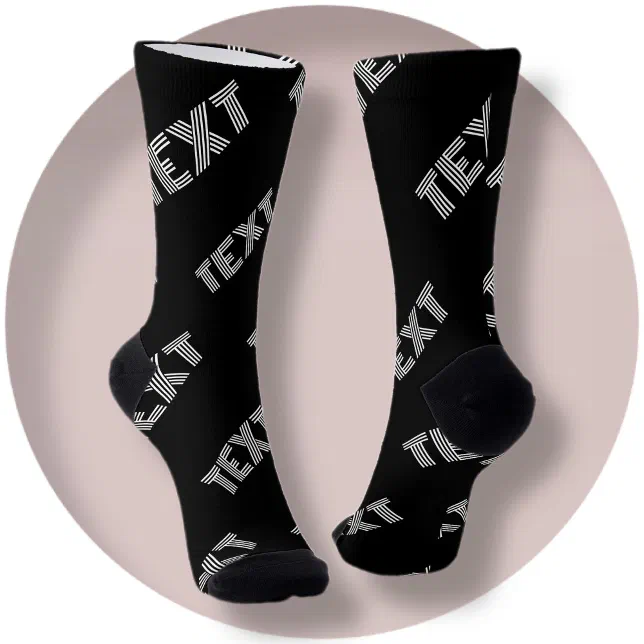 Bold Retro-modern Name or Word Pattern Socks | Zazzle
