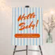 Bold Retro Orange Blue Stripes Baby Shower Foam Board | Zazzle
