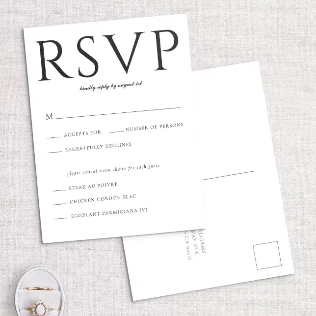 Bold RSVP Insert Postcard | Zazzle