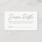 Bold Script Sage Green Baby Shower Diaper Raffle Enclosure Card | Zazzle