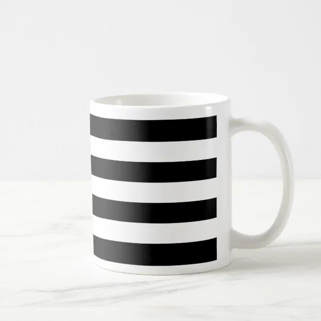 Bold Simple Black and White Stripes Coffee Mug | Zazzle