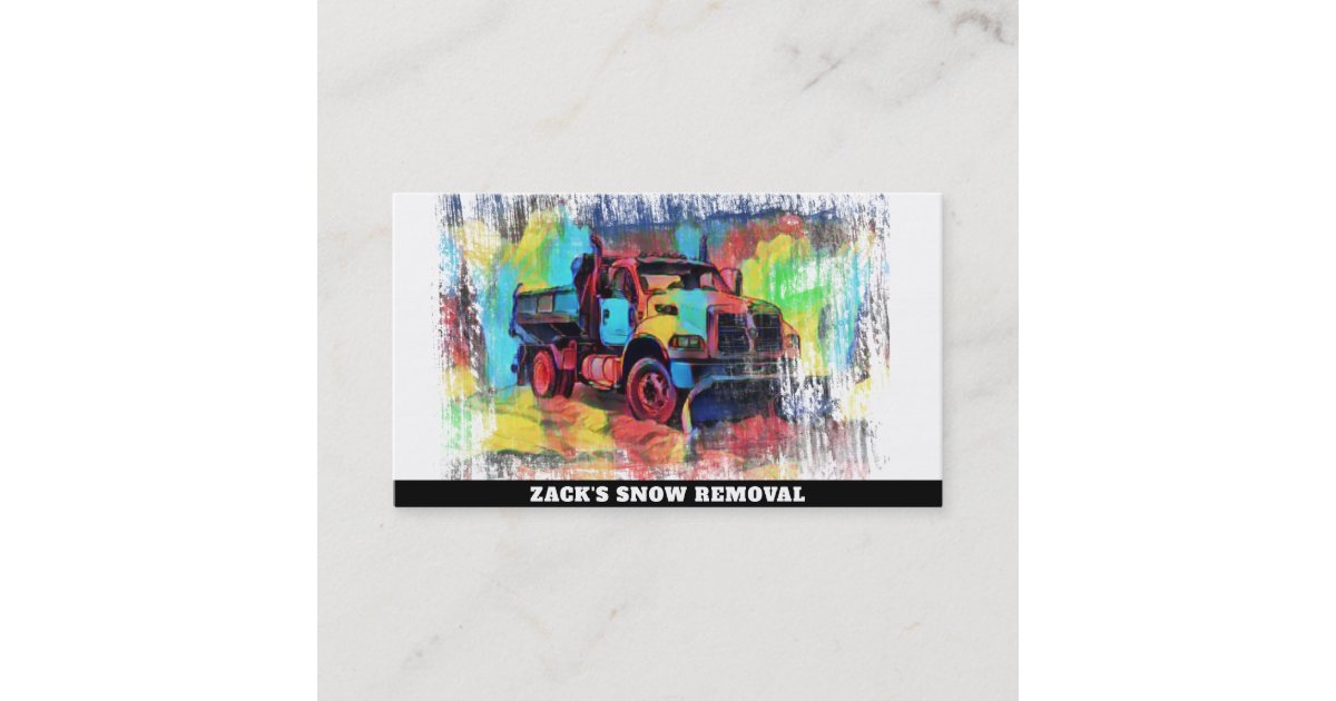 Bold Snow Removal Plow PatrioticTruck AP74 Business Card | Zazzle