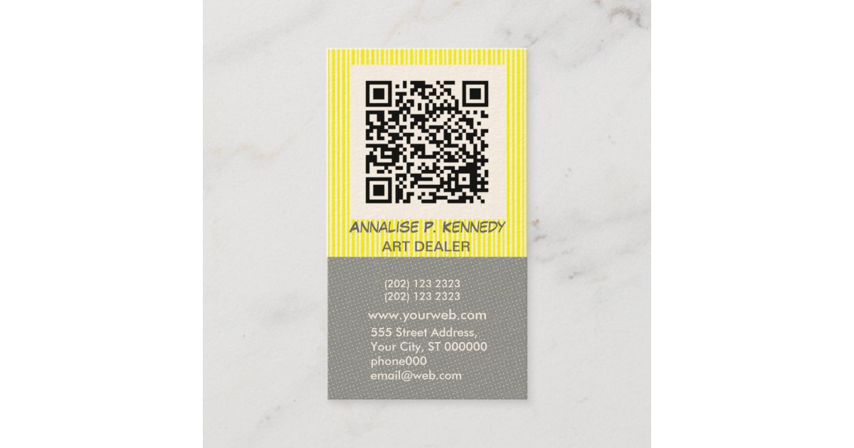 Bold Stripe QR Code Tech Business Card | Zazzle